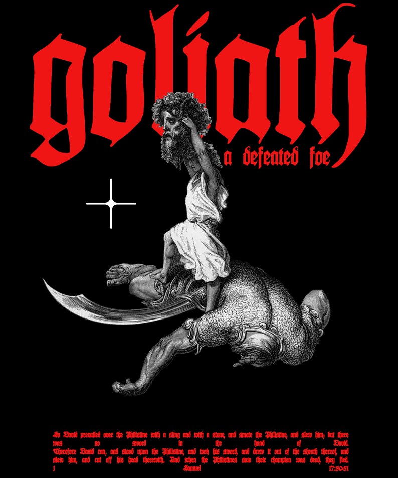 David and Goliath Graphic for DTG / DTF - Etsy