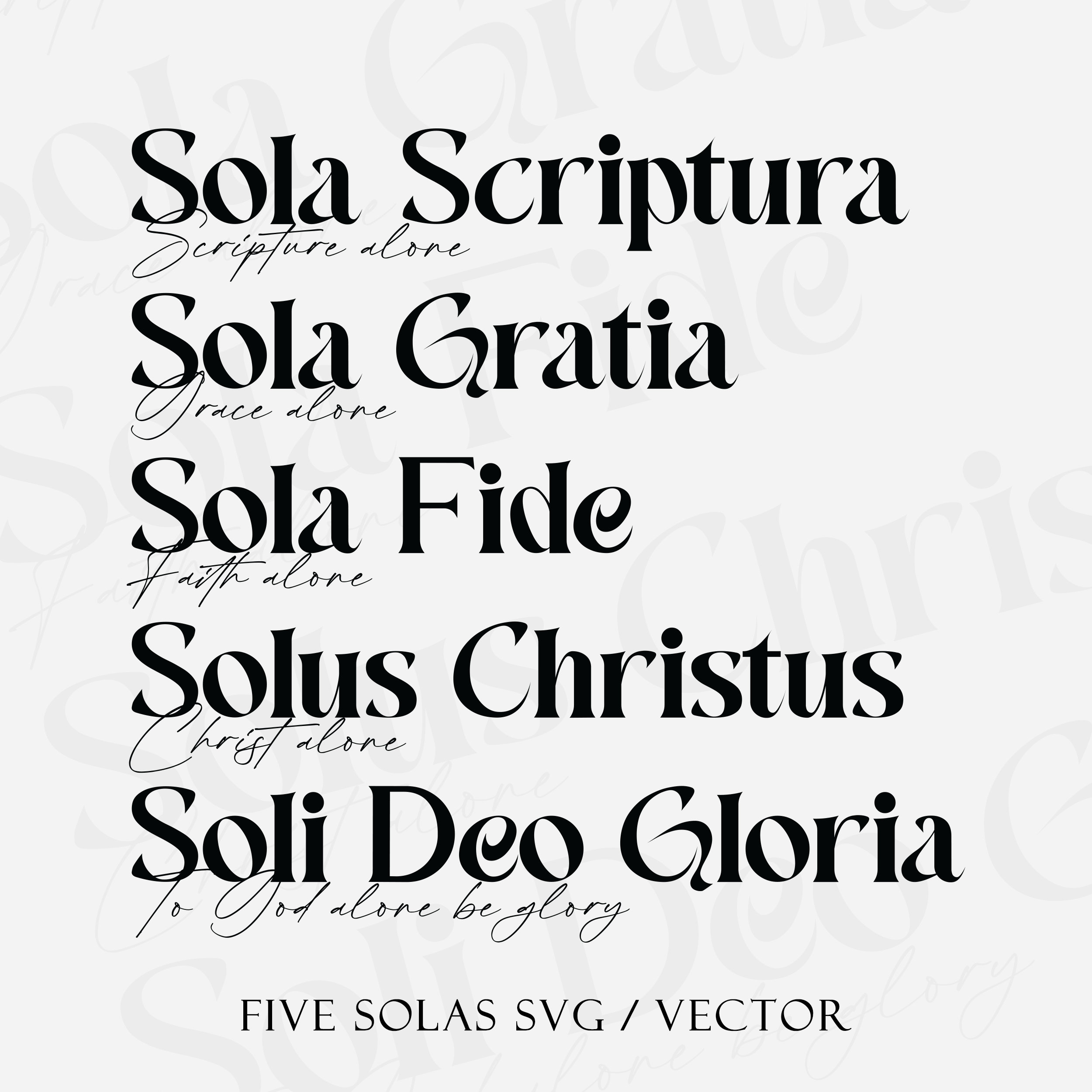 Five Solas of the Reformation Vector / Svg / Ai / Eps / Pdf / Png - Etsy