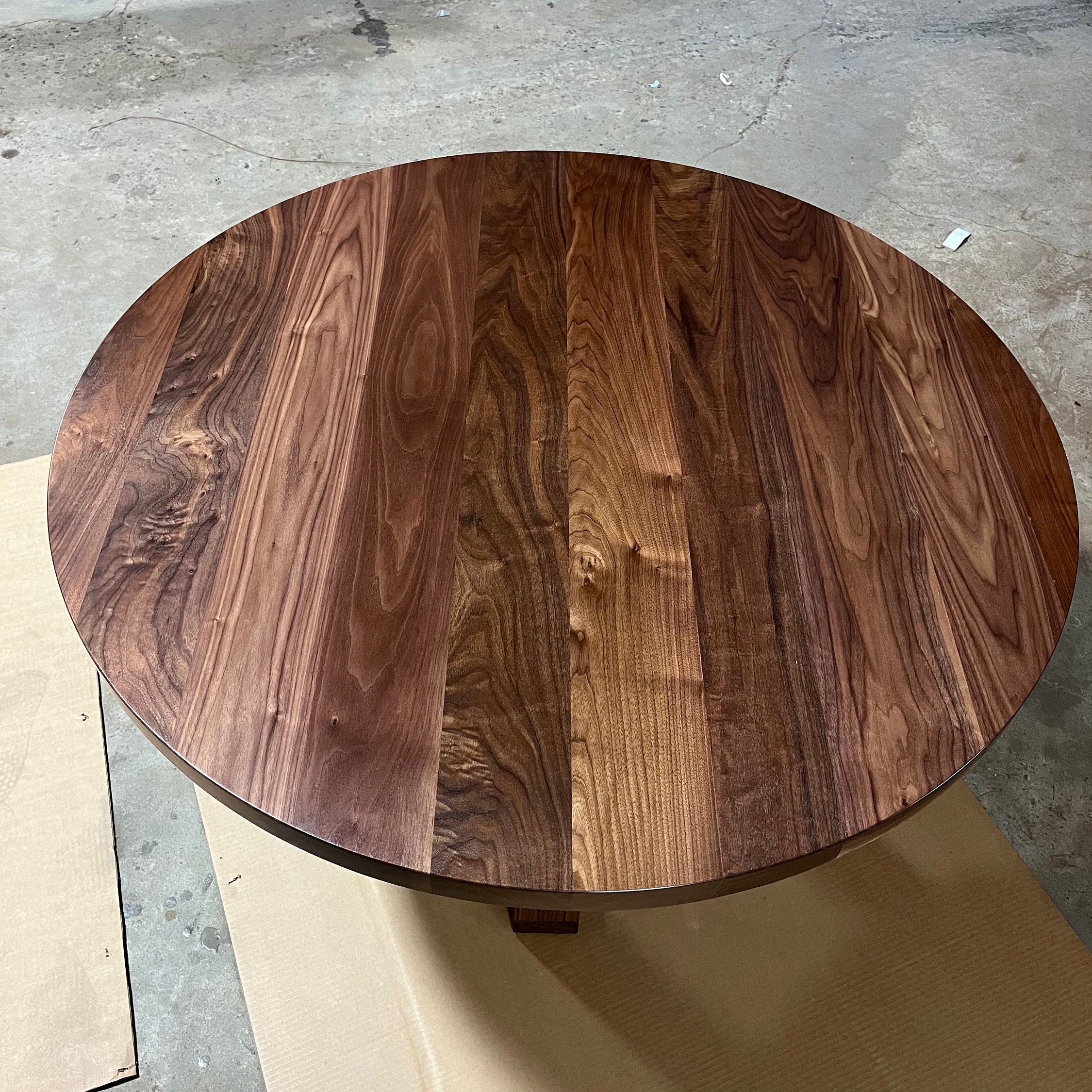 Solid Walnut Round Dining Table Built to Order - Etsy