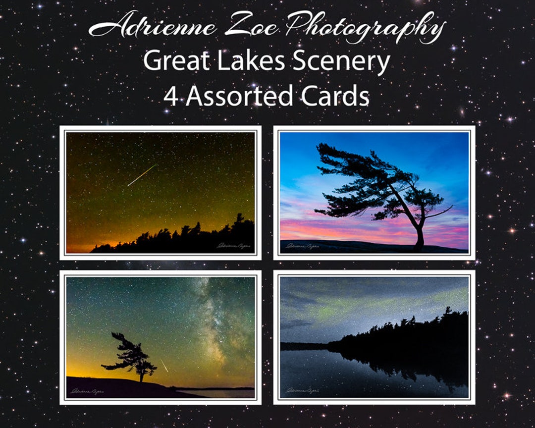 Great Lakes Scenery Card Pack, 4 Assorted Blank Photo Cards, Gift for ...