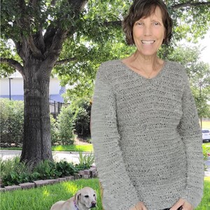 Cozy Cumulus Sweater Top Down V Neck Fuzzy Crochet Pattern - Etsy