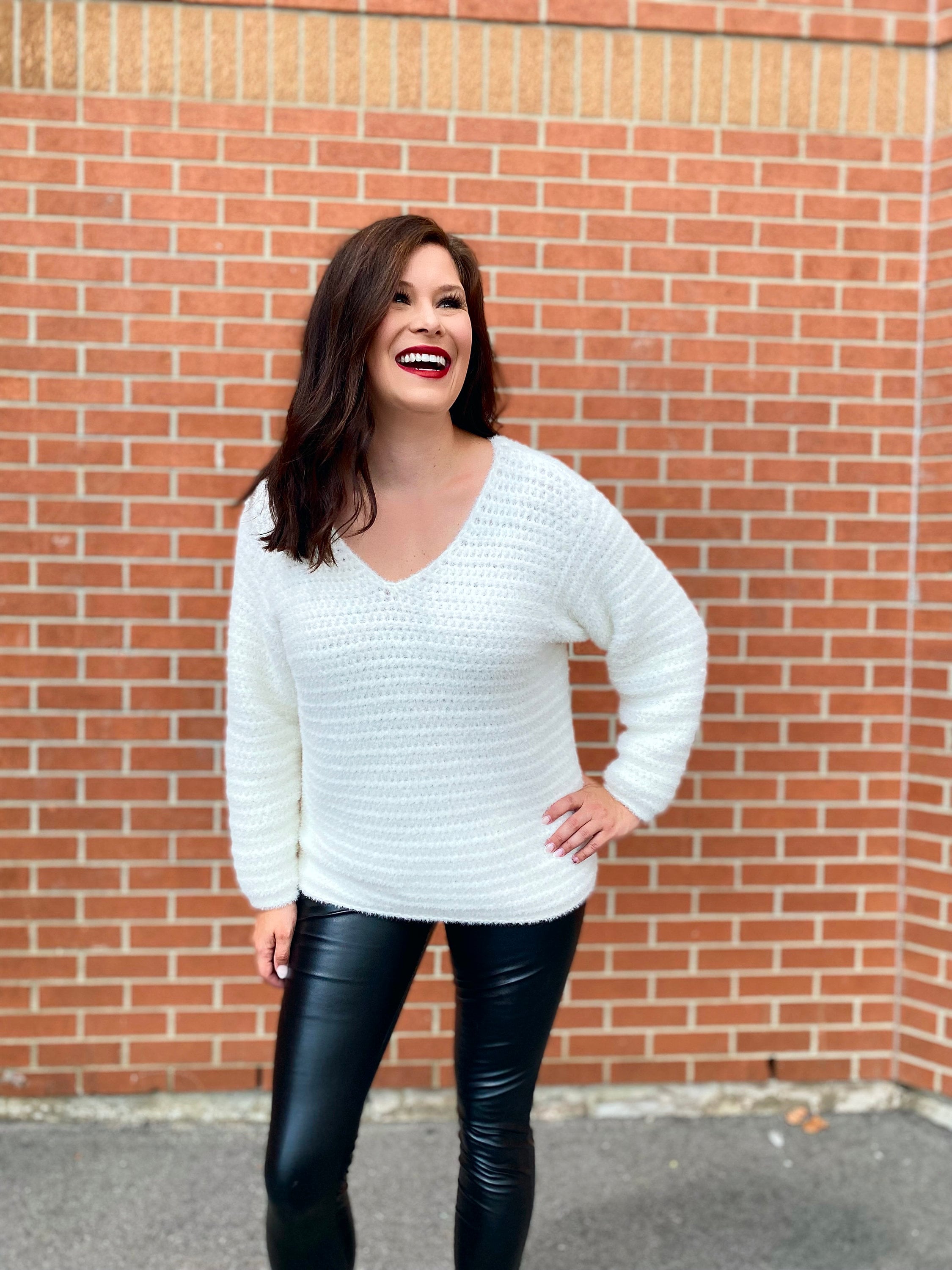 Cozy Cumulus Sweater Top Down V Neck Fuzzy Crochet Pattern - Etsy