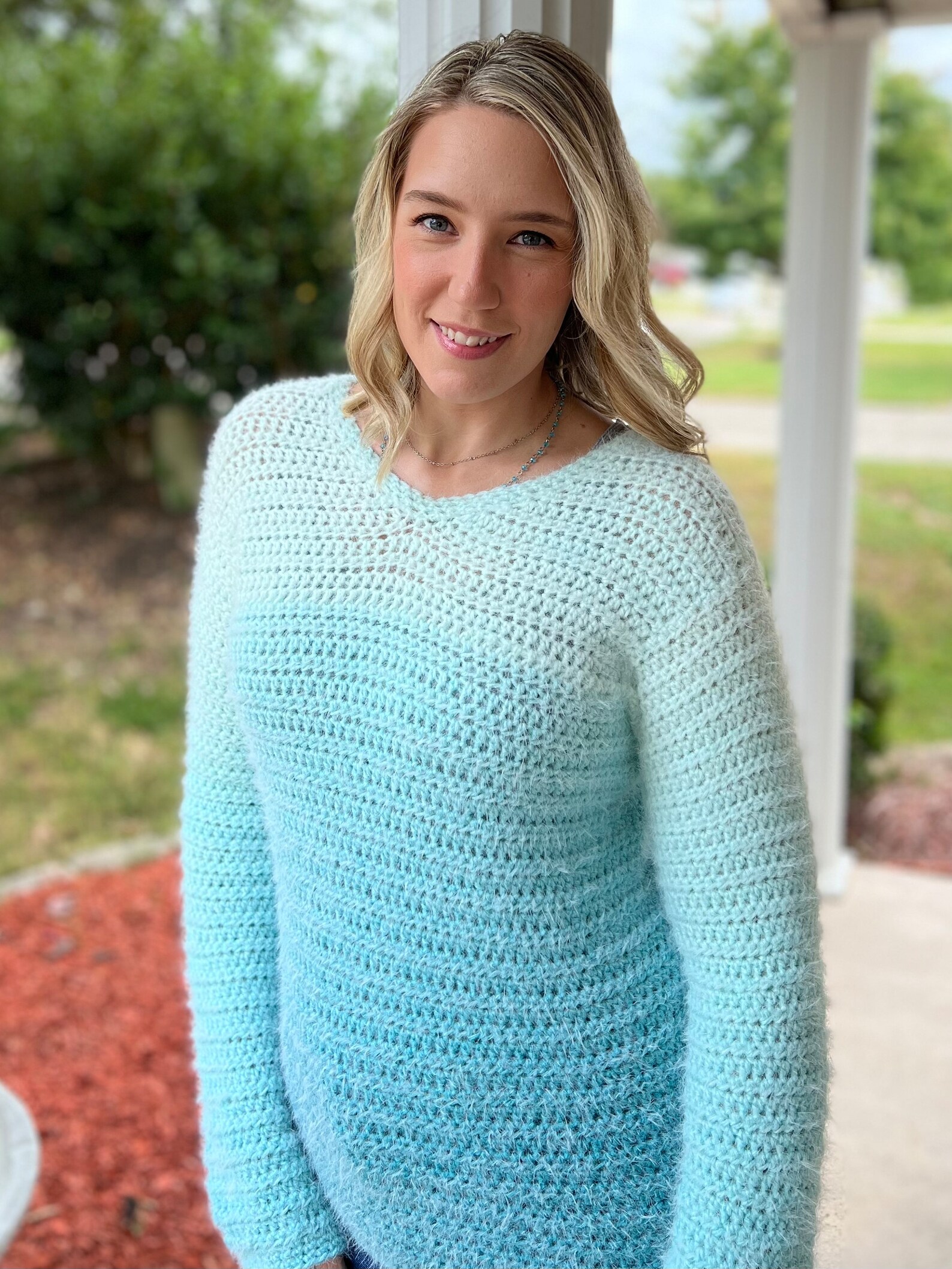 Cozy Cumulus Sweater Top Down V Neck Fuzzy Crochet Pattern - Etsy