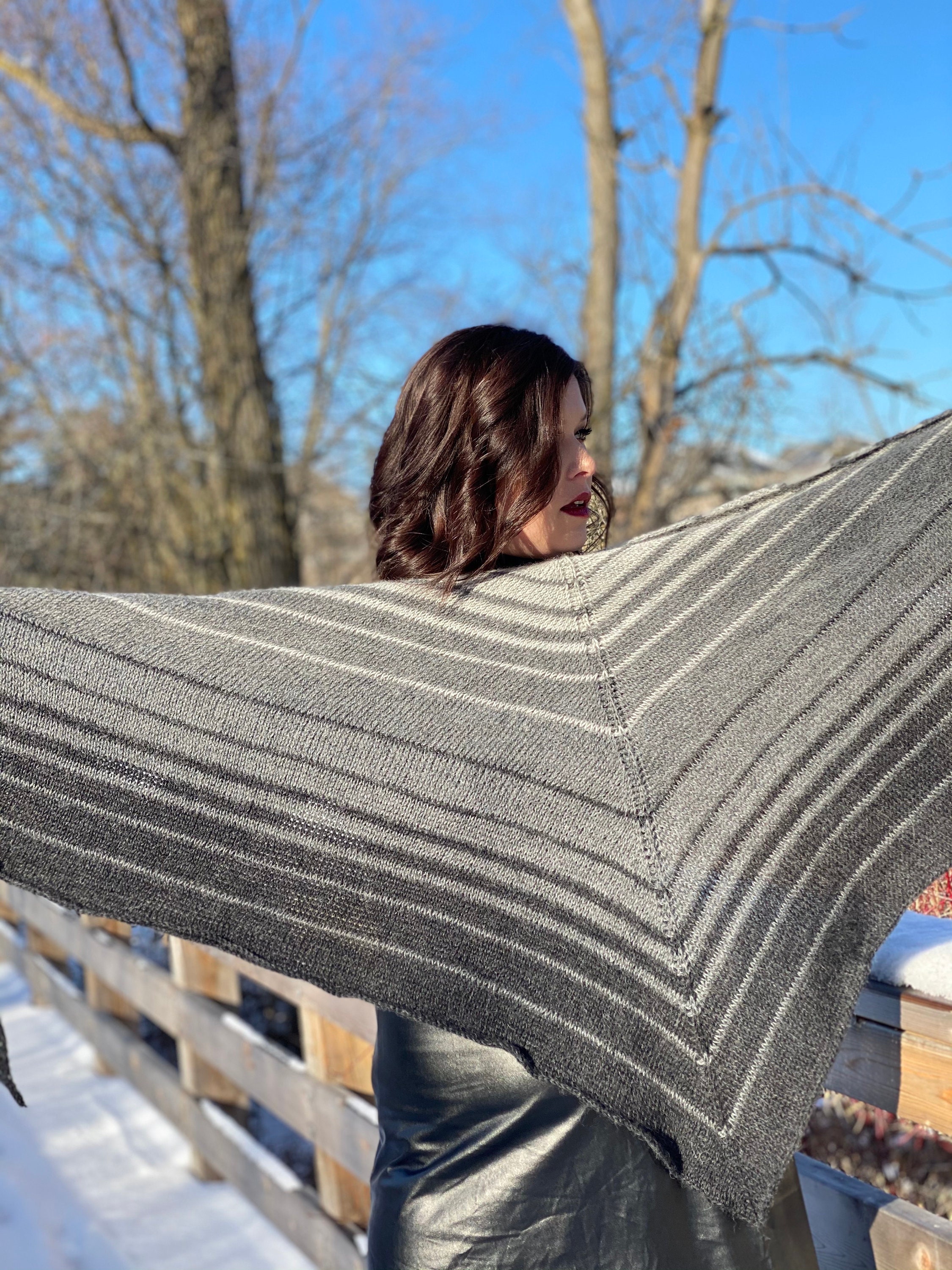 Tunisian Crochet Fibonacci Fade Triangle Shawl Pattern | Etsy