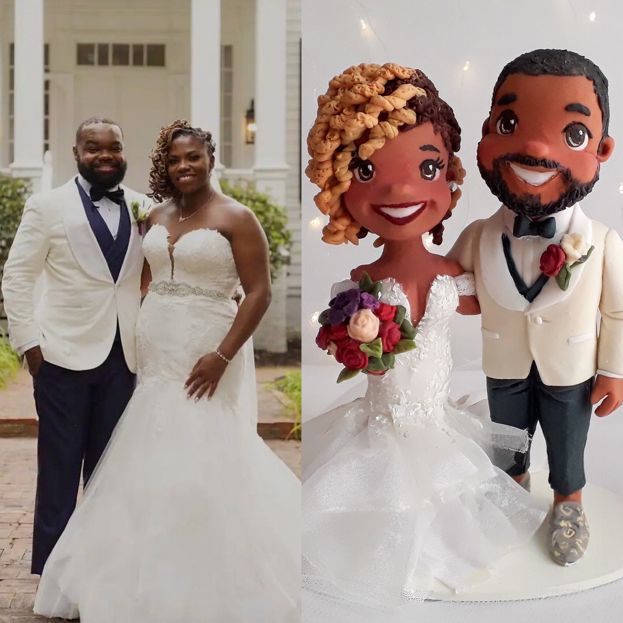 Black Couple Wedding Cake Toppers