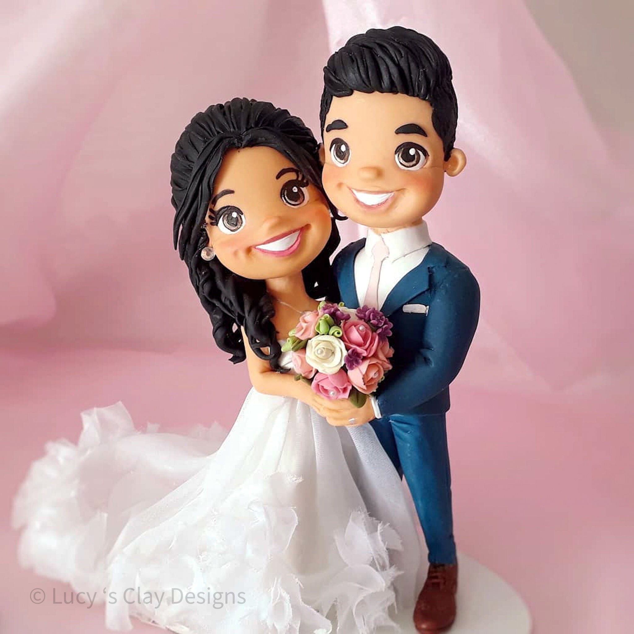 Fully Personalized Bride and Groom Figurines // Wedding Cake - Etsy