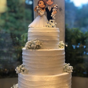 Bride and Groom With Cocker Spaniel Wedding Cake Topper | Personalized ...
