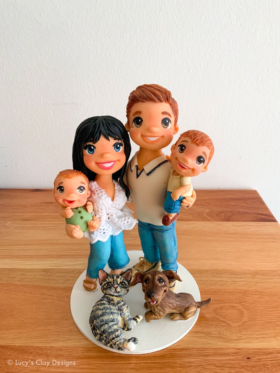 Custom Made Family Clay Portrait With Pets | by Lucy’s Clay Designs - Etsy