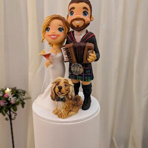 Bride and Groom Custom Made Scottish Wedding Cake Topper With English ...