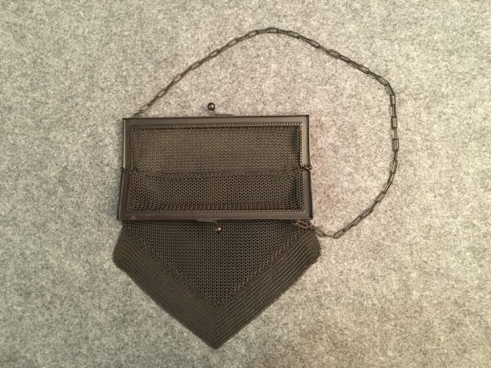 1920's Matte Black/gunmetal Chainmail Evening Bag - Etsy