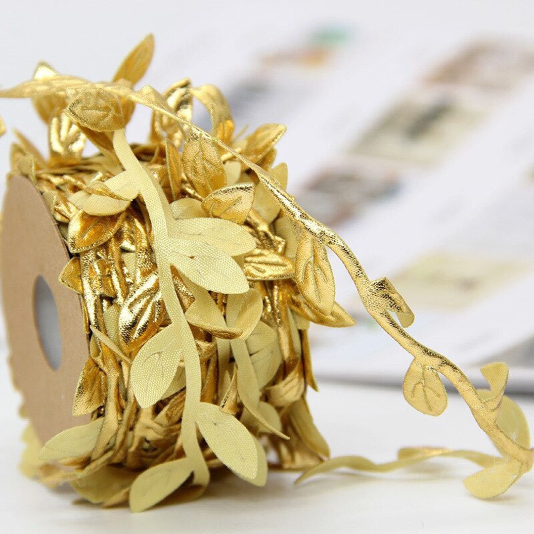 Gold or Silver Leaf Vine Artificial Silk Trim Leaf Braid Scrapbook ...