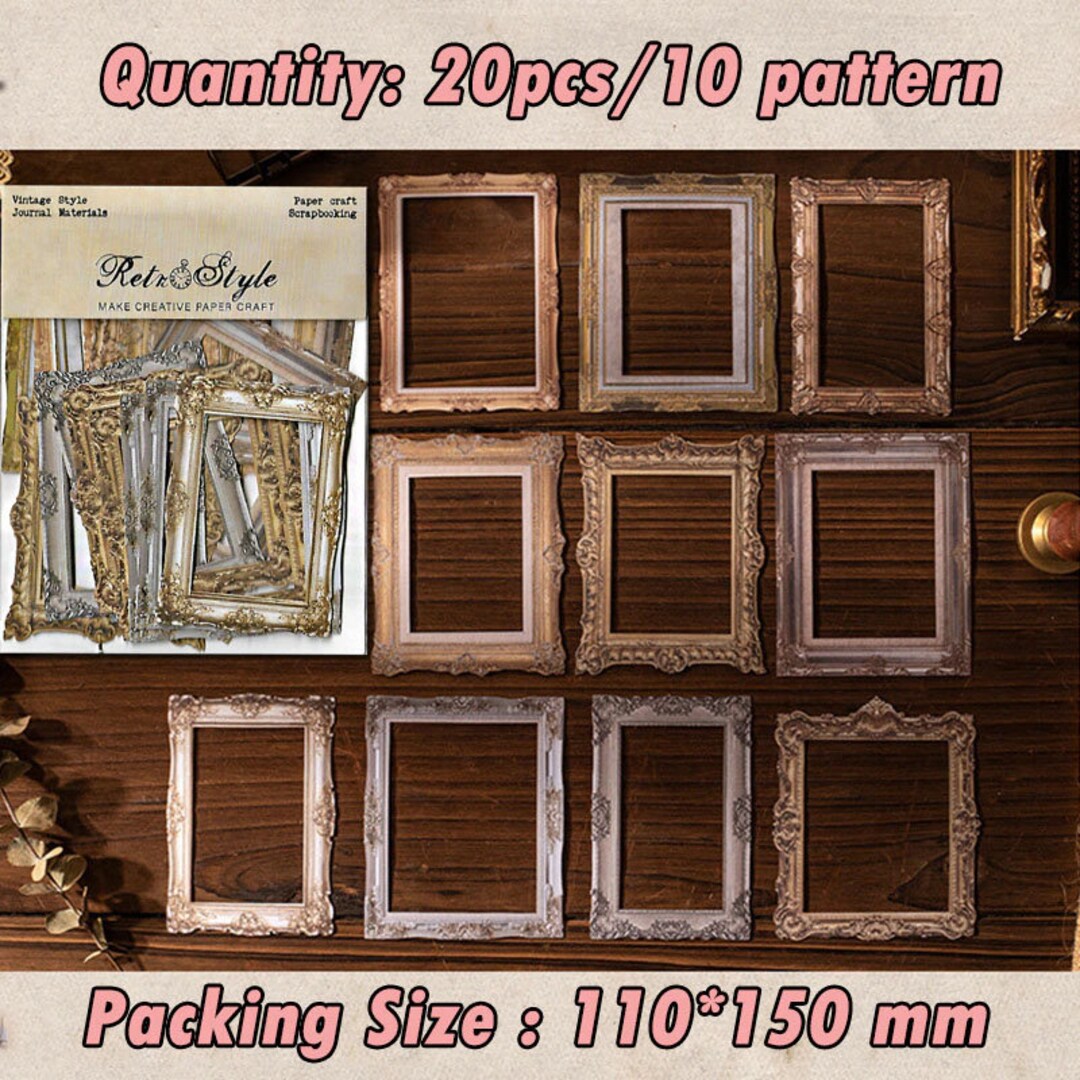 Vintage Retro Ornate Rectangle Frames Journal Ephemera - Etsy