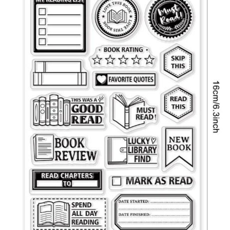 Book Review Stamp - Etsy