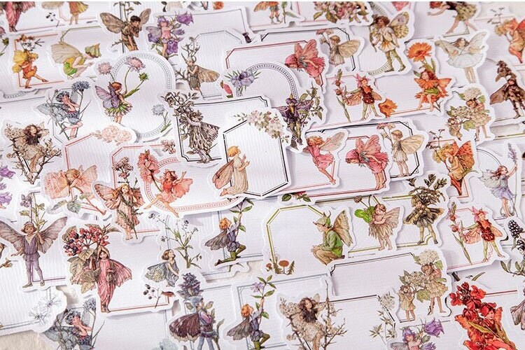 Vintage Fairy Stickers Flower Fairy Stickers Junk Journals Etsy