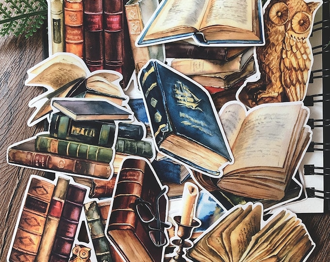 Vintage Book Stickers Book Library Ephemera Junk Journal Stickers Junk ...