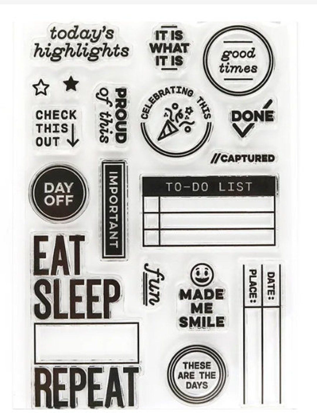 Clear Planner Journal Stamp Set Transparent Stamps Bullet Journals ...