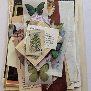 35 Pce Junk Journal Vintage Ephemera Paper Pack Scrap Paper Collage Kit ...
