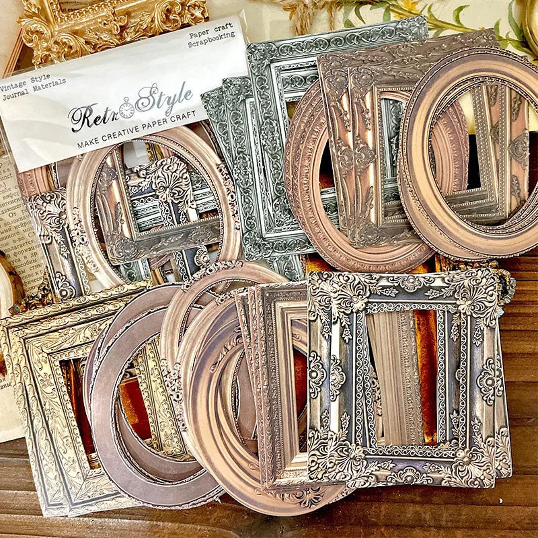 Vintage Retro Ornate Frames Journal Ephemera Embellishments Junk ...