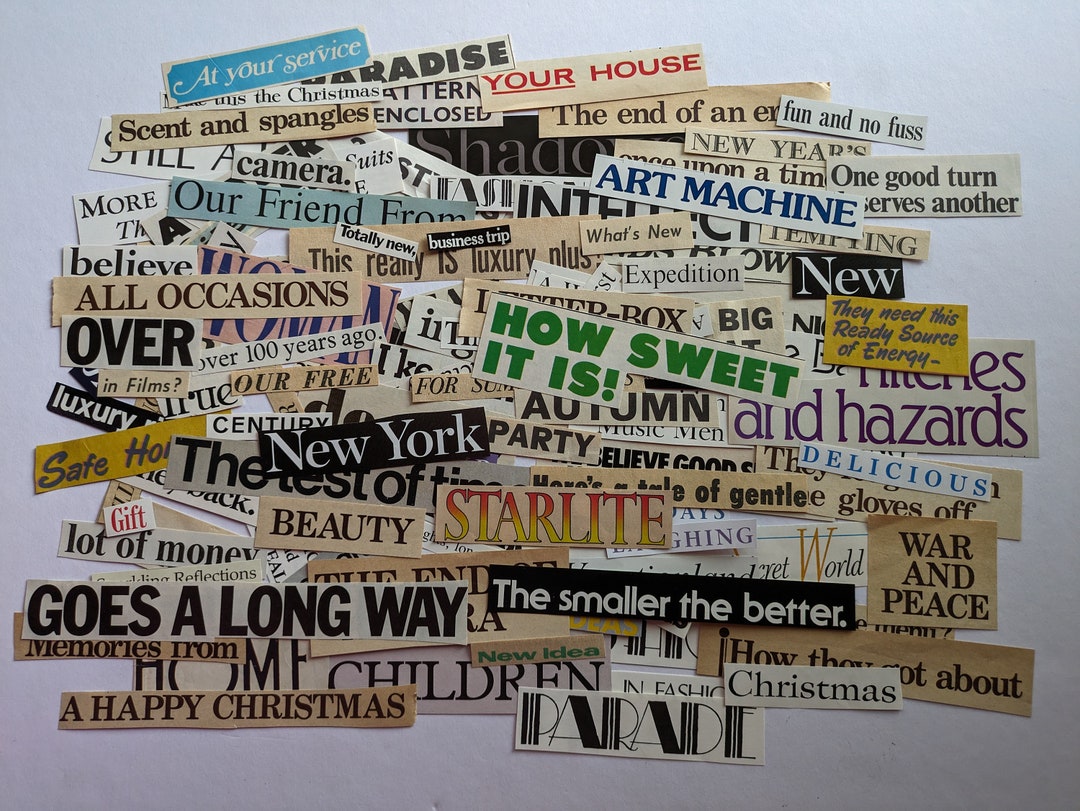 Vintage Words and Phrases Paper Clippings Magazine and Book Clippings ...