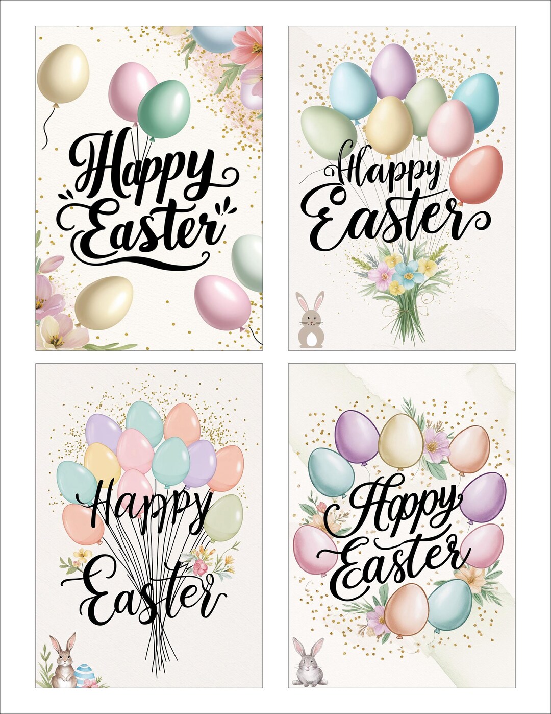 Happy Easter Printable Card Toppers Scrapbooking Journals Cardmaking ...
