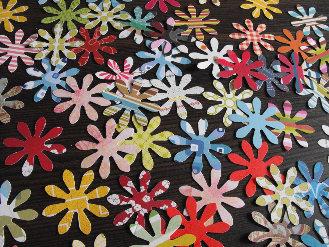 Daisy Flower Punches Approx 2 1/2" and 1 1/2 " Made From Patterned ...