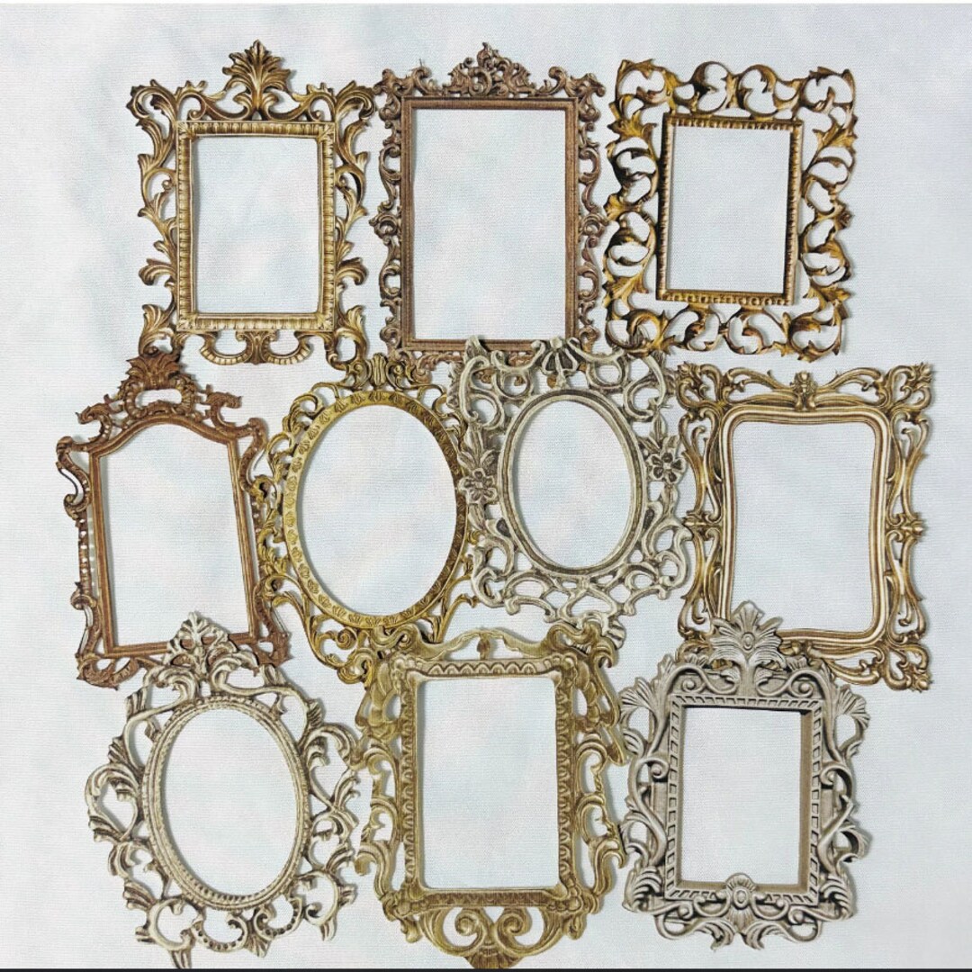 Vintage Retro Ornate Frames Journal Ephemera Embellishments Junk ...