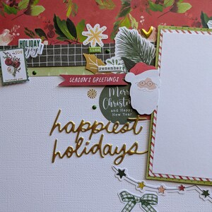 Handmade Christmas Happy Holidays Scrapbook Page Layout 12 X 12" (30.5 ...