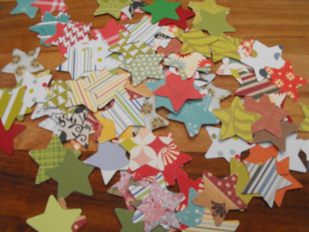 Star Punches 1 Inch Made From Quality Patterned Scrapbook Paper Pack 50 ...