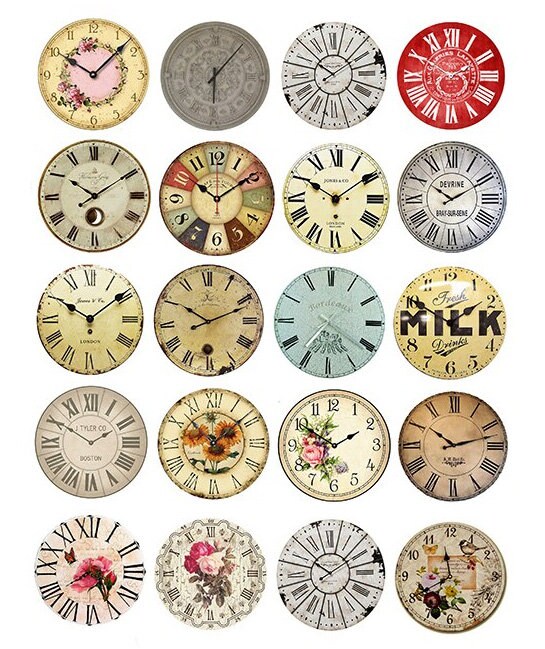 Vintage Clock Stickers Junk Journal Supplies Journals, Scrapbooking ...
