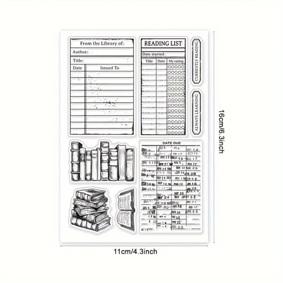 Reading Book Log Clear Transparent Stamps Planner Stamps Journal Stamps ...