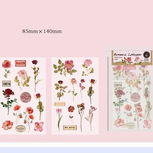 Floral Rub on Transfer Sticker Sheets Rub on Stickers Junk Journal ...