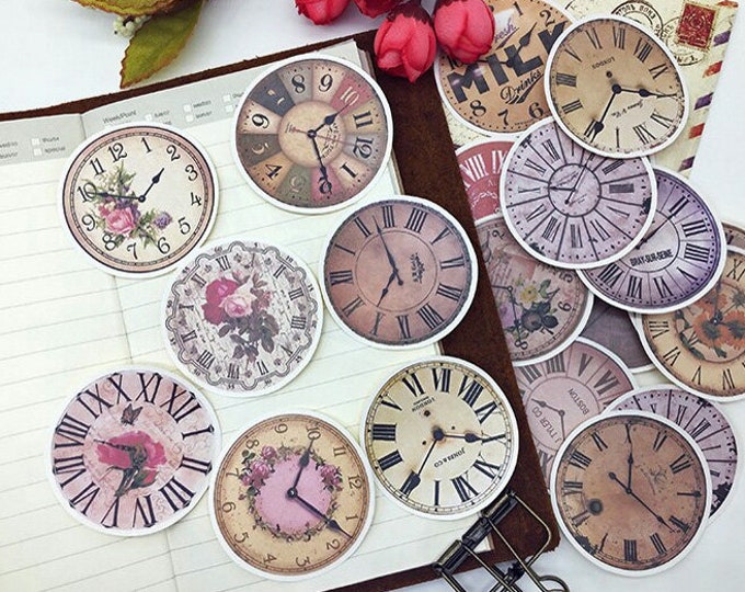 Vintage Clock Stickers Junk Journal Supplies Journals, Scrapbooking ...