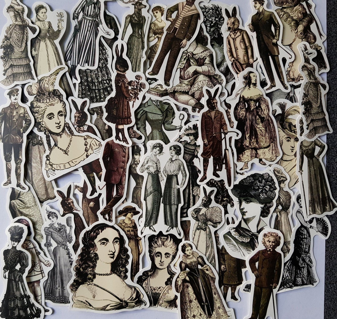Victorian People Stickers. Junk Journal Supplies, Journals, Scrapbook ...