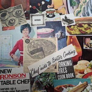 Vintage Food Cooking Junk Journal Ephemera Collage Scrapbook Kit ...