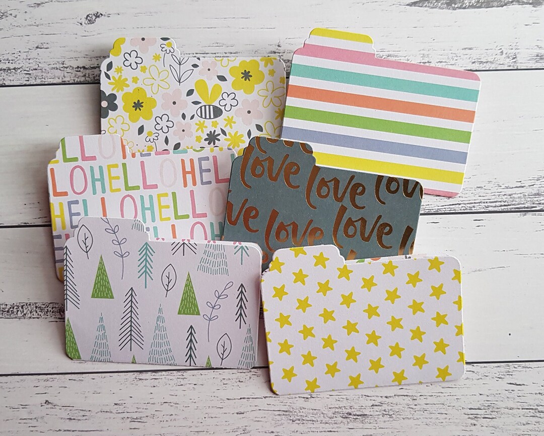6 Pcs Mini File Folders Set for Planners Scrapbooking Travellers ...