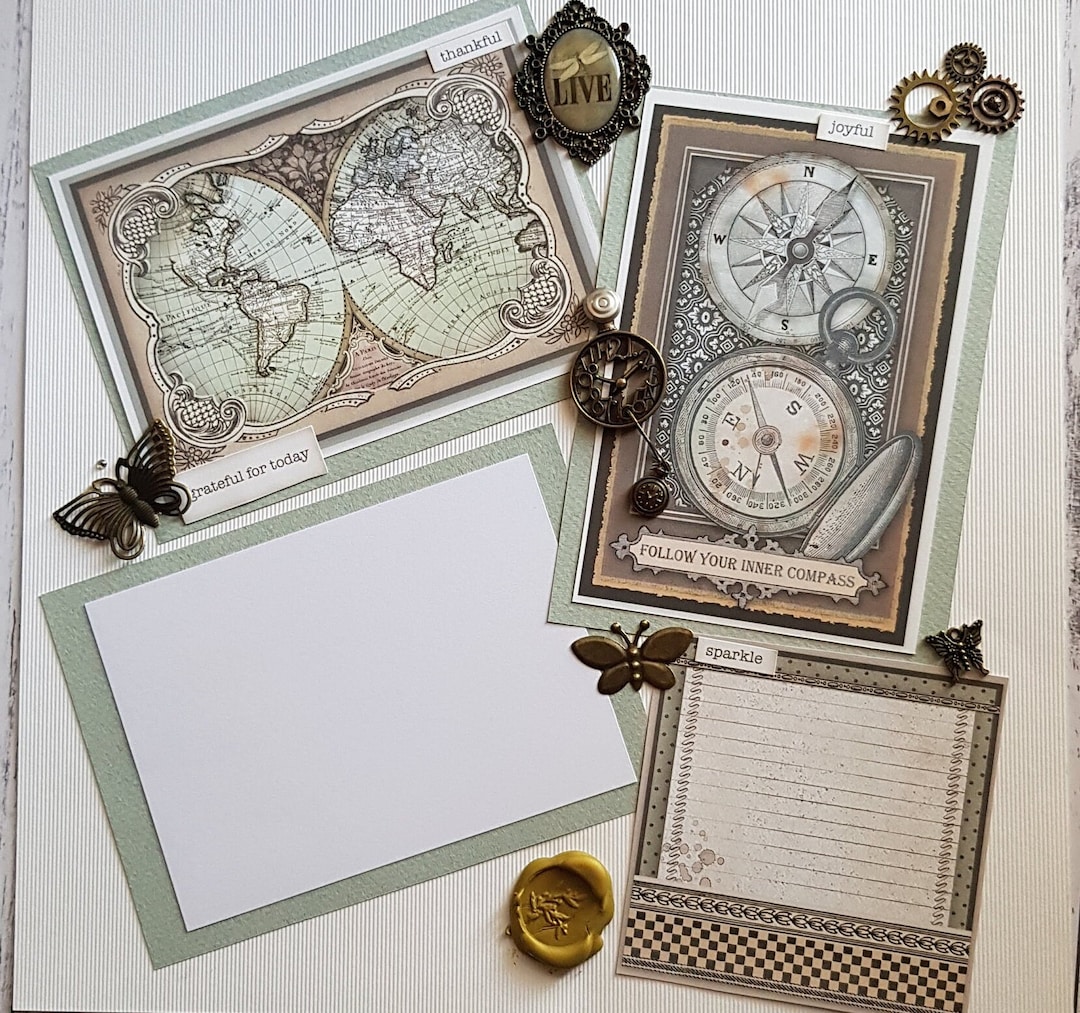 12 X 12 Handmade Premade Scrapbook Page Layouts Chic Scrapbook Pages ...