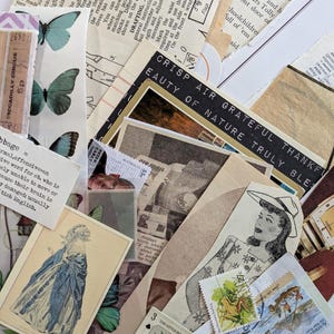 35 Pce Junk Journal Vintage Ephemera Paper Pack Scrap Paper Collage Kit ...