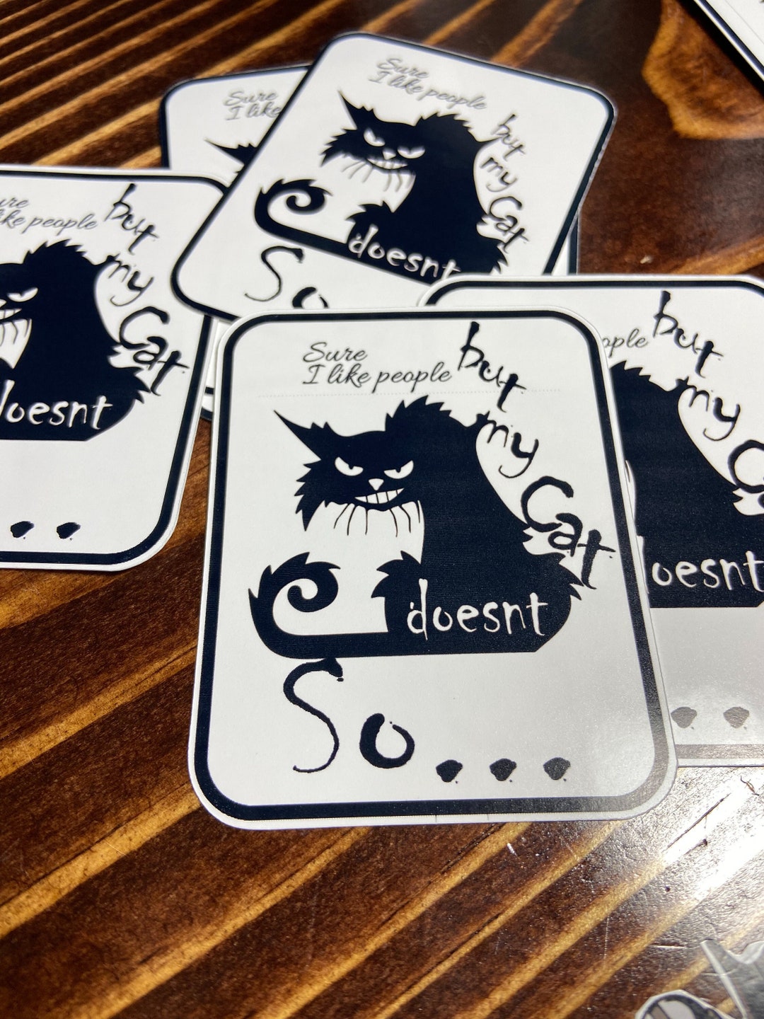 Black Cat Sticker for Cat Lovers Angry Cat Decal Great Cat Gift for ...