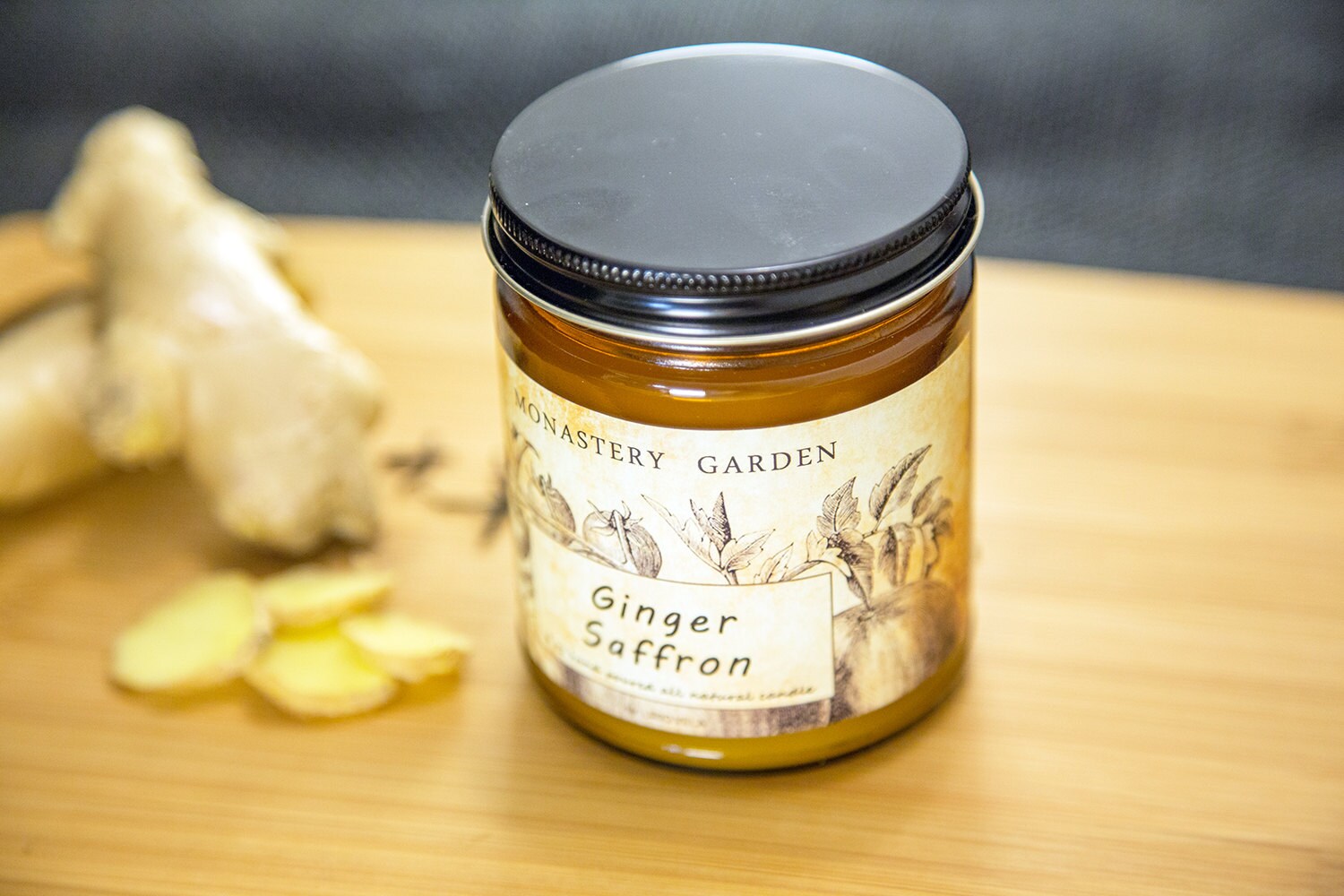 4 Oz GINGER SAFFRON Scented Soy Candle, Natural Wax Candle, Soy Candles ...