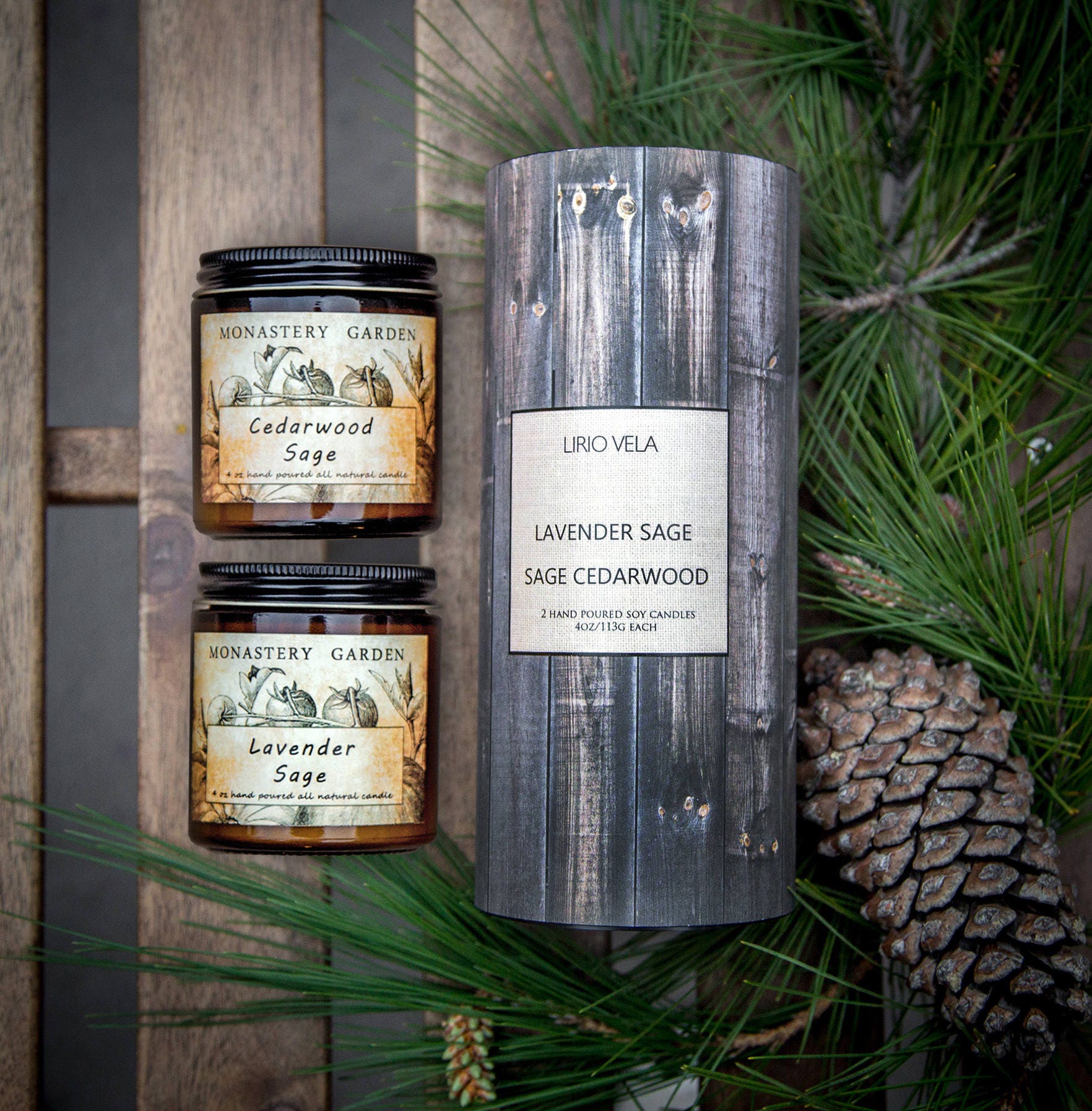 Yoga Candle Set, Scented Soy Candle, Organic Meditation Candle, Natural ...