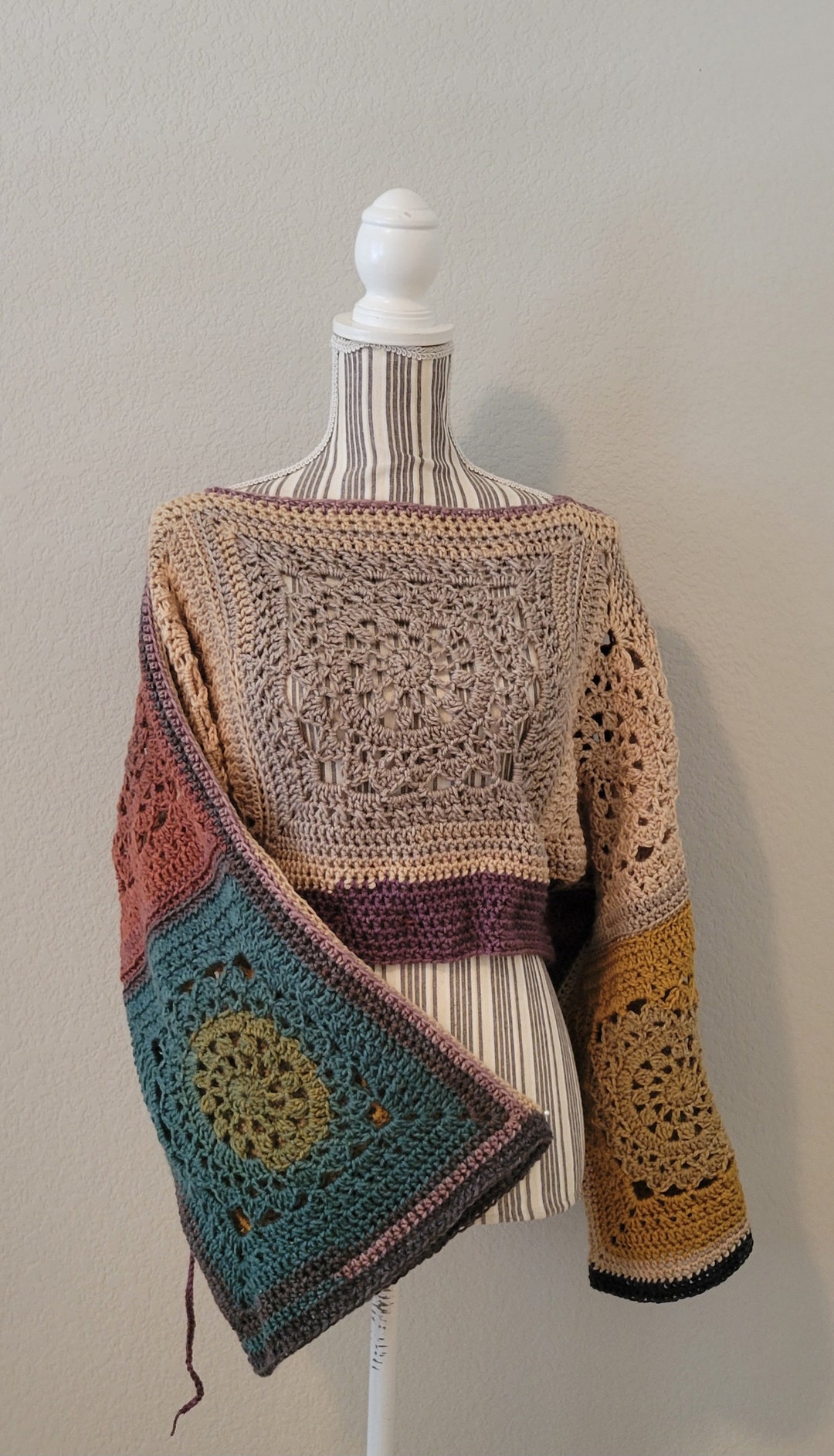 Halter, Crop Top, Crochet, Handmade, Boho, Lolita, Mori, Kei, Kawaii ...