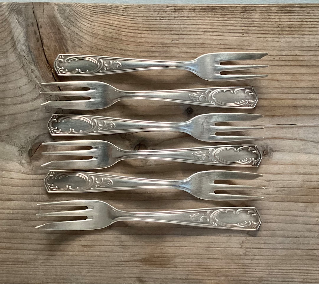 Pastry Cake Forks Silver Plated Set of 6 Antique German - Etsy