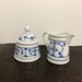 Blue & White Winterling Strawflower Creamer Milk Jug, Lidded Sugar Made ...