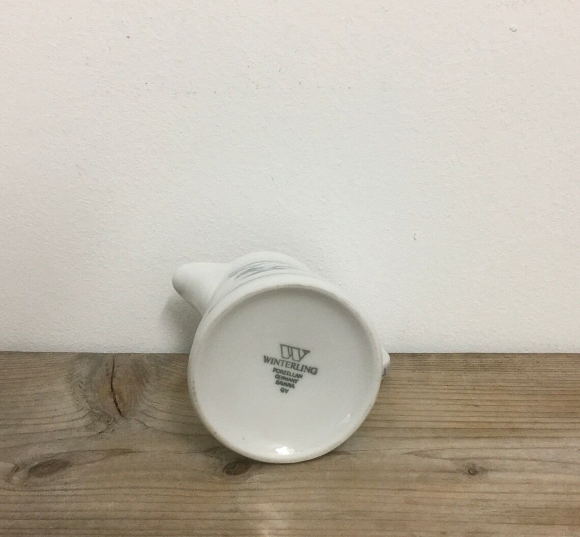 Blue & White Winterling Strawflower Creamer Milk Jug, Lidded Sugar Made ...