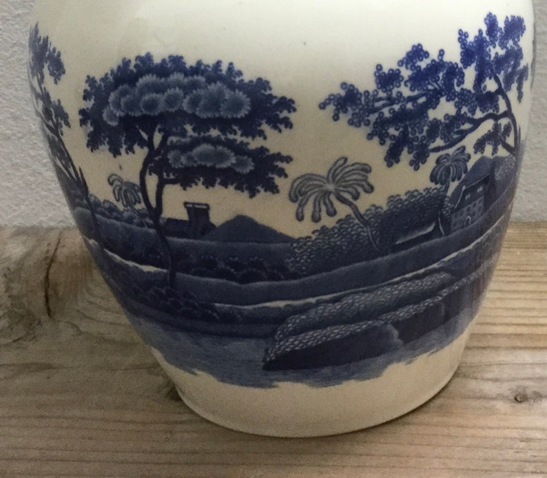 Pitcher Jug Antique Spode Blue Tower English Country Cottage Farmhouse ...