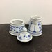 Blue & White Winterling Strawflower Creamer Milk Jug, Lidded Sugar Made ...