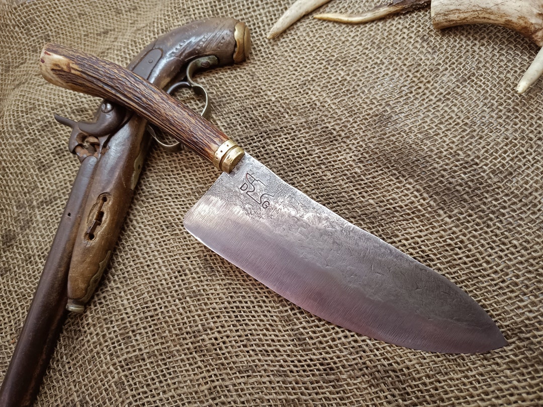 Gaucho Knife Rustic Handmade Forged Chef Kitchen Knife Carbon Steel ...