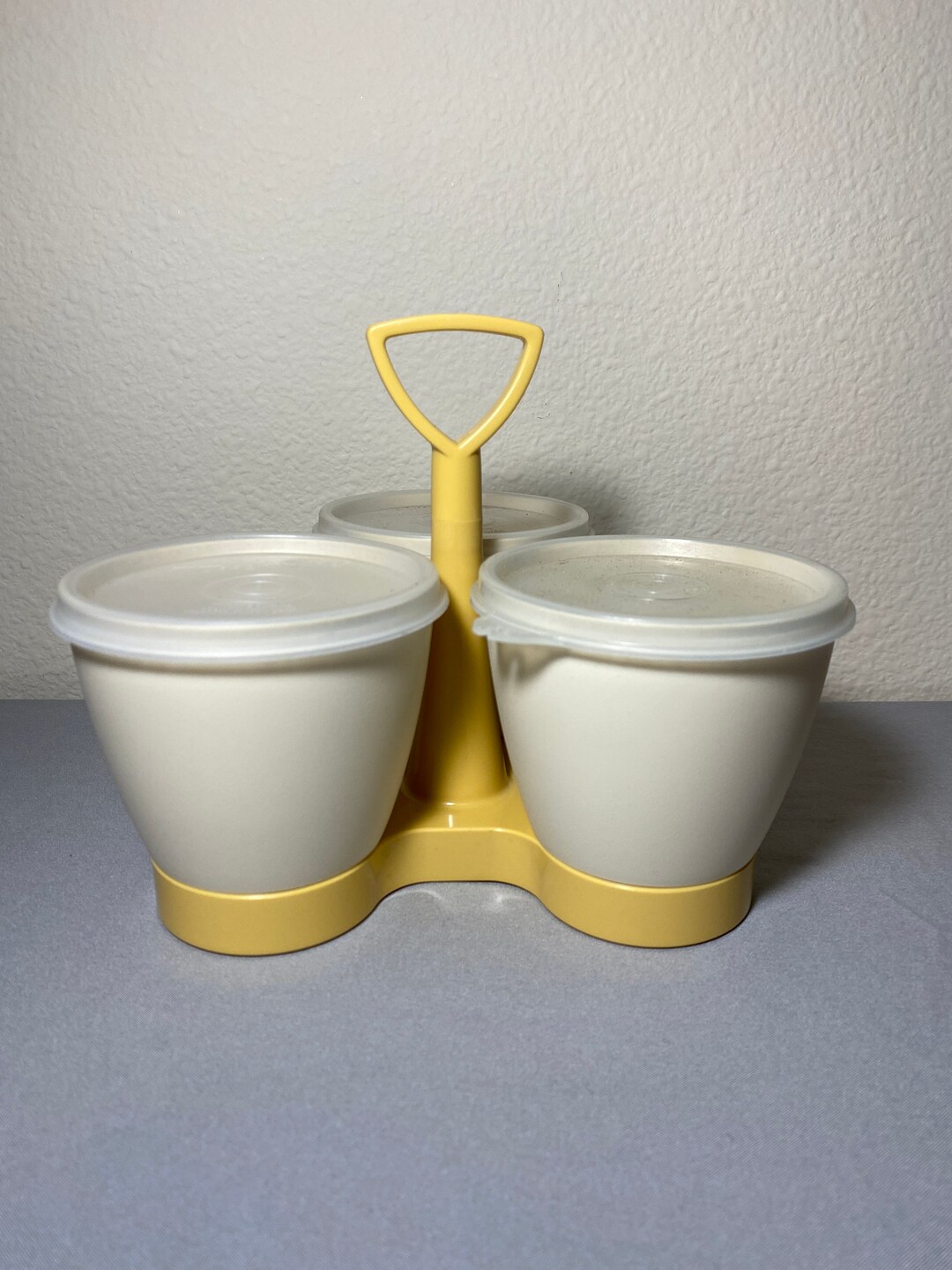 Vintage Tupperware Condiment Set Almond Cups and Sheer Lids - Etsy