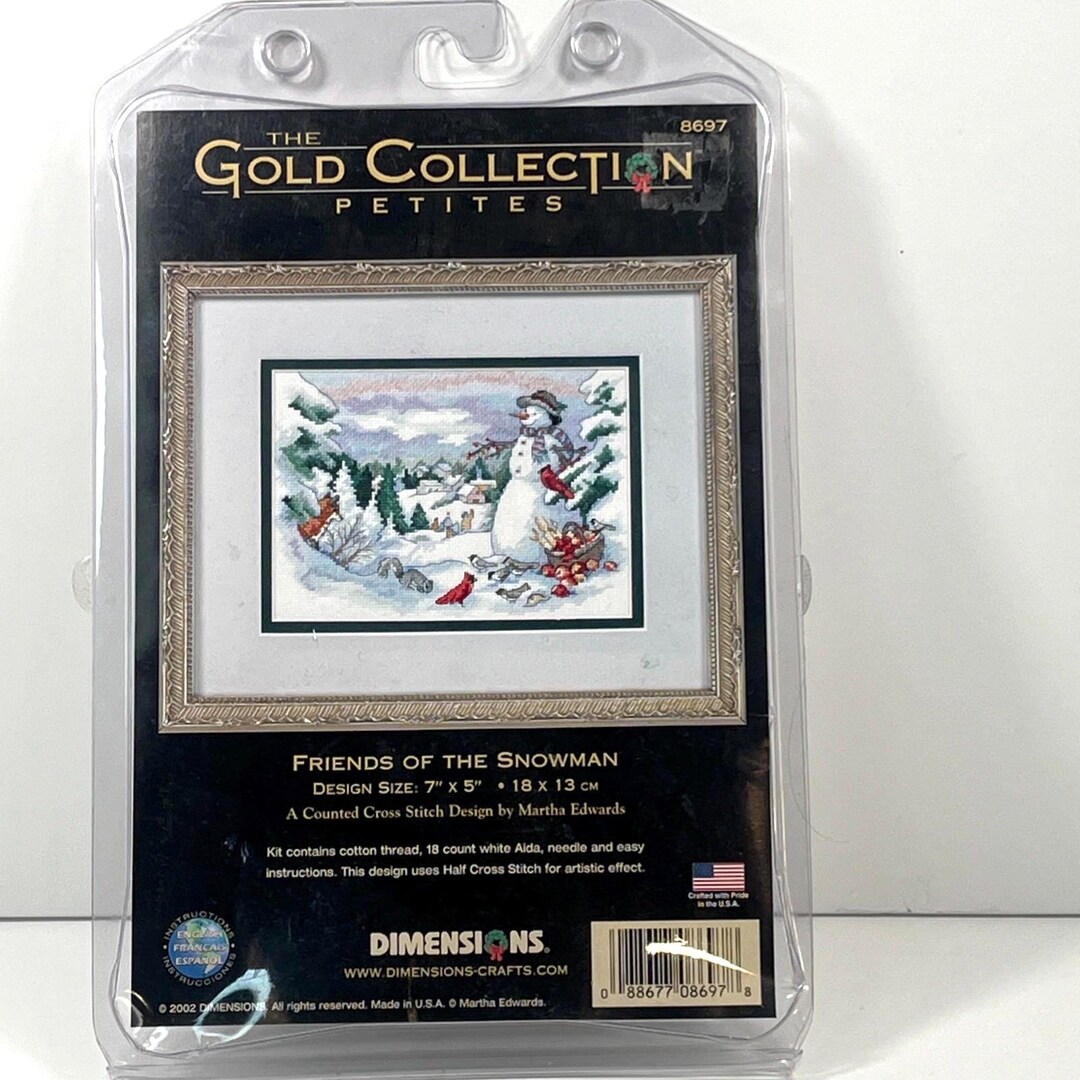 Dimensions Gold Collection Petites Friends of Snowman Cross Stitch Kit ...