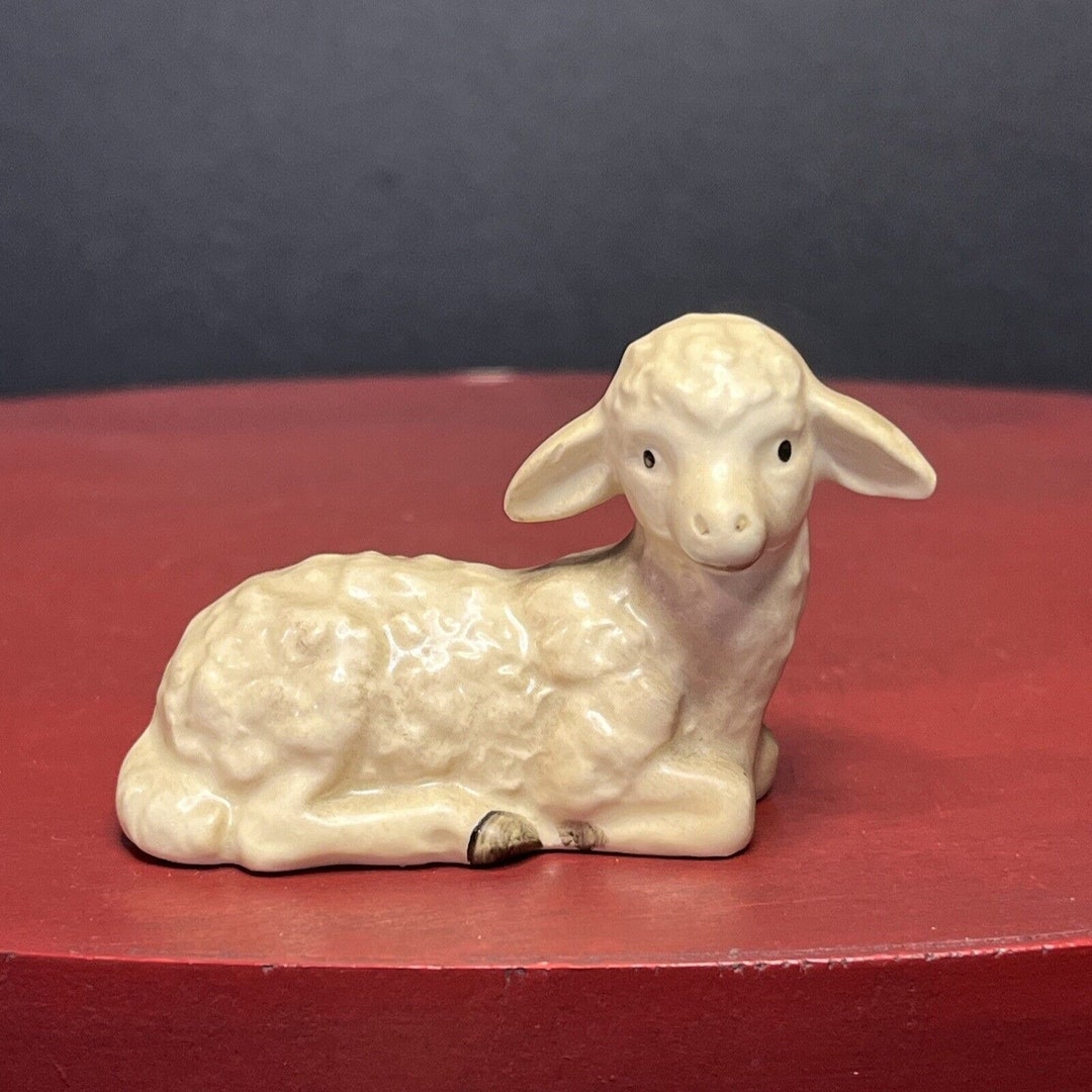 Vintage 70s Goebel Hummel Nativity Lamb Laying Large 2.5 214/0 West ...